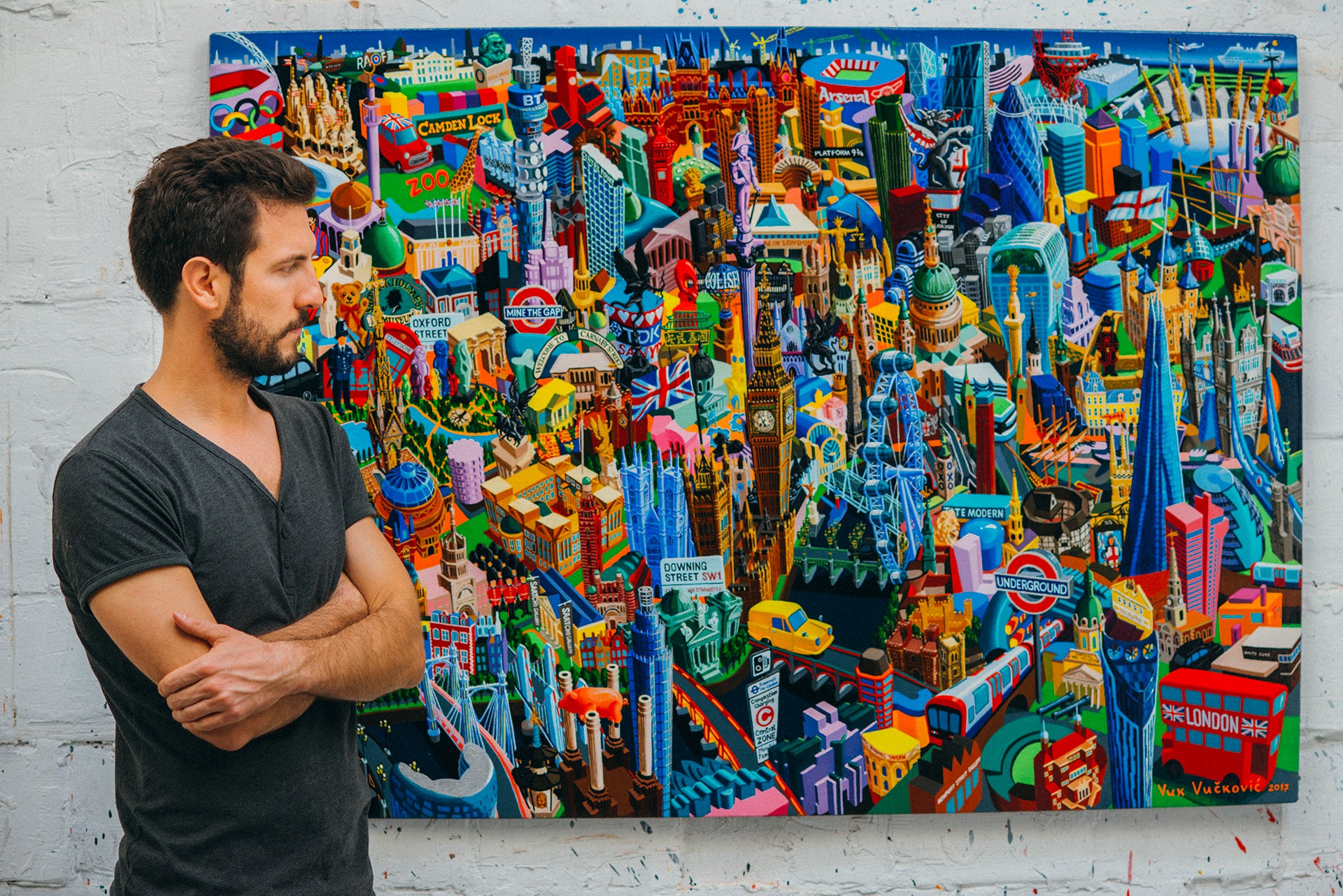 London - painting - Exciting Cities series by Vuk Vuckovic